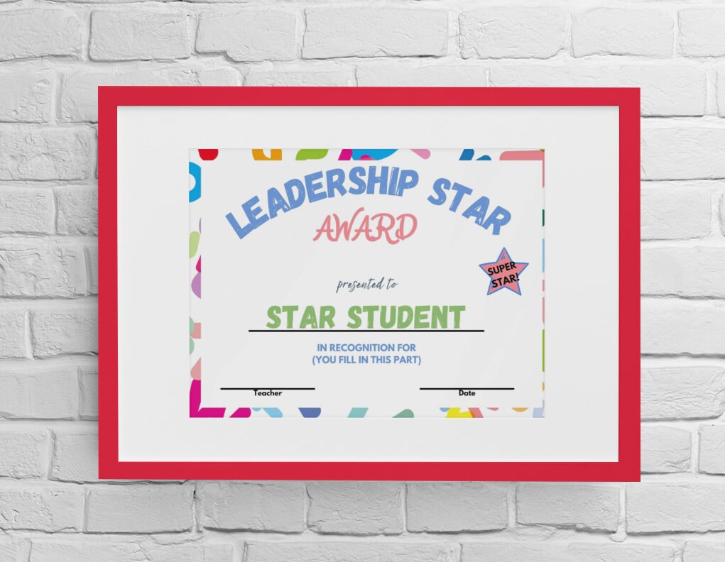 Editable Star Award Certificate – DIY Printable Template (canva ...