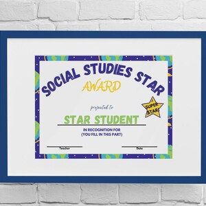 Editable School Certificates Superstar Awards Class Awards Social ...