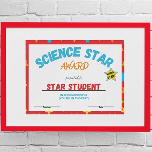 Editable School Certificates Superstar Awards Class Awards Science ...
