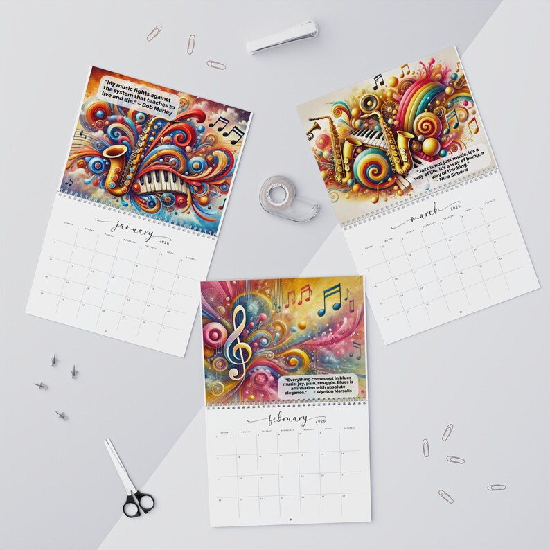 Melodies in Color With Motivational Quotes - Musical Calendar ...