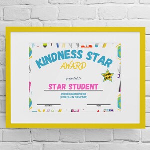 Editable School Certificates Superstar Awards Class Awards Kindness ...