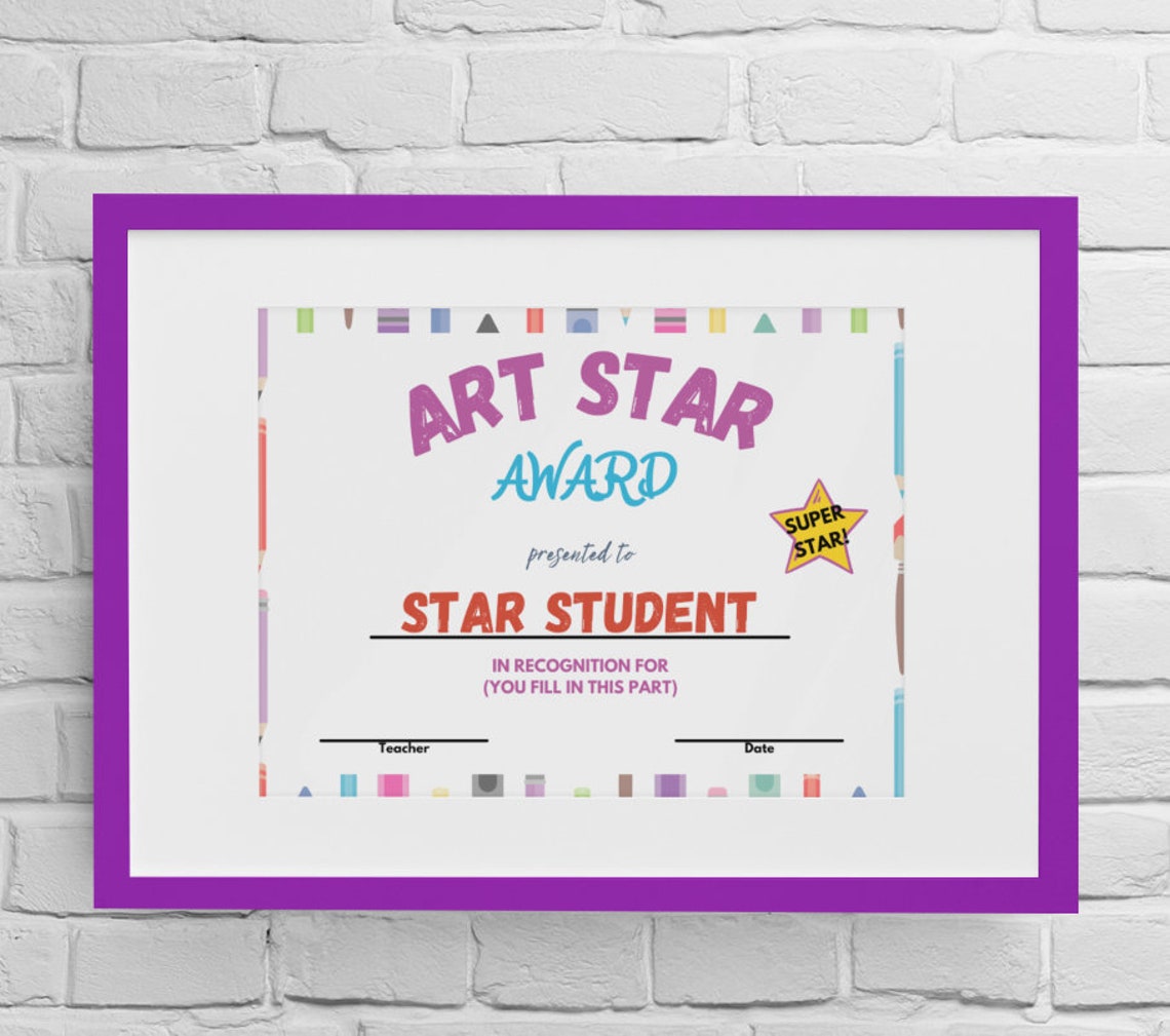 Editable School Certificates Superstar Awards Class Awards Art - Etsy