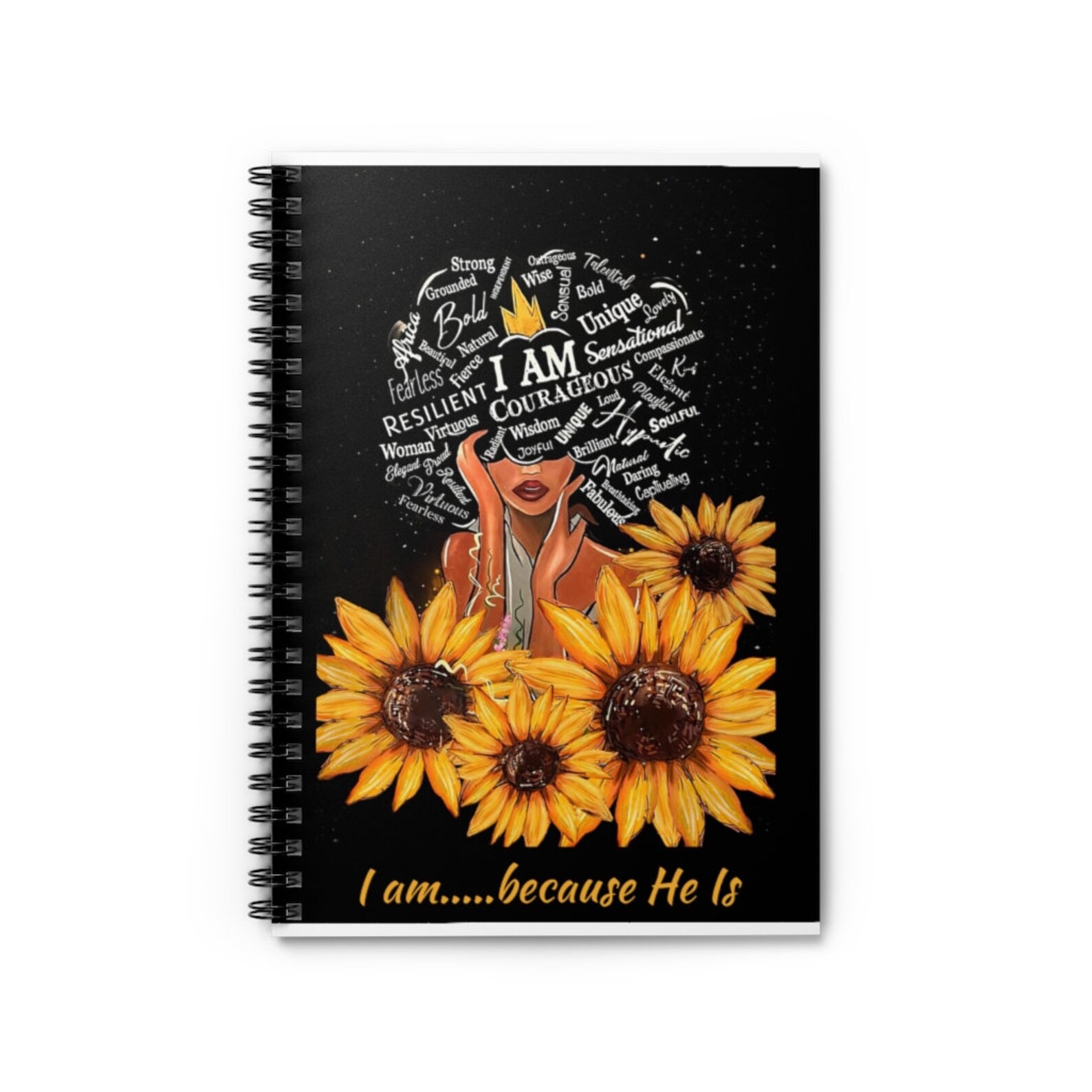 Sunflower Journal Woman's Journal Black Woman Journal - Etsy