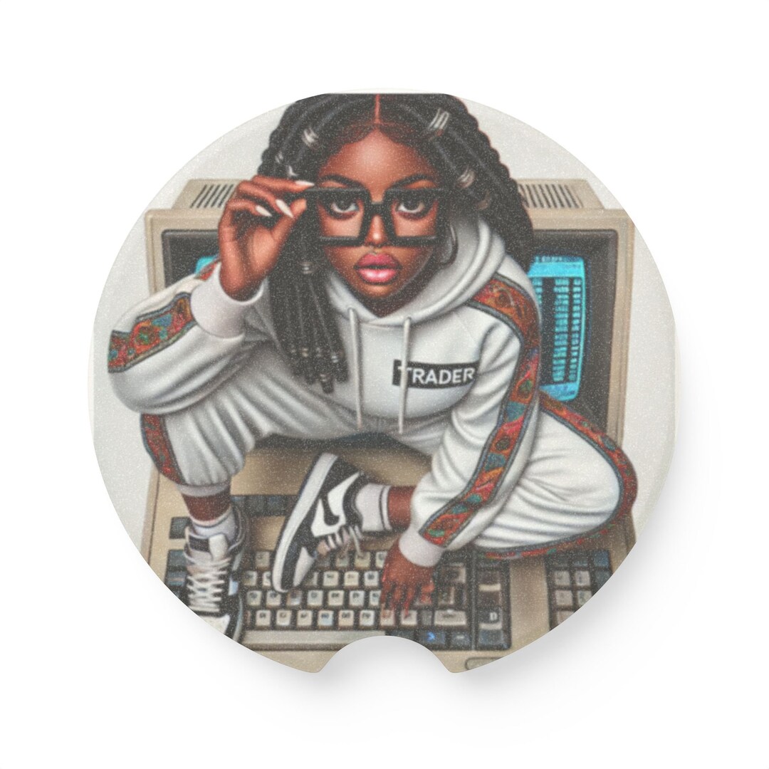 Trader Girl, Lady Trader Soapstone Car Coaster - Etsy