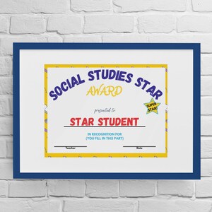 Editable School Certificates Superstar Awards Class Awards Social ...