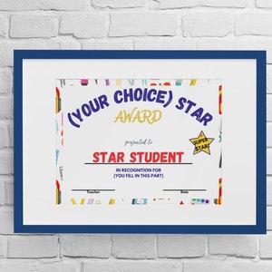 Editable School Star Certificates Superstar Awards Class Awards ...