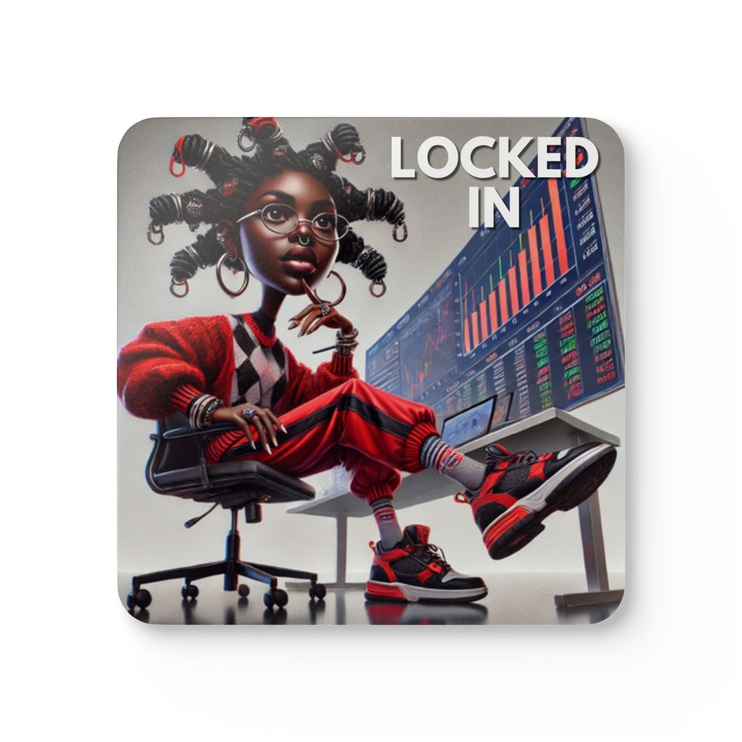 Trader Girl, Lady Trader 4 Piece Corkwood Coaster Set - Etsy