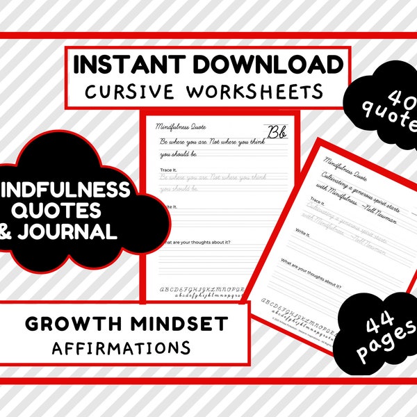 Printable Cursive Handwriting Book - Etsy