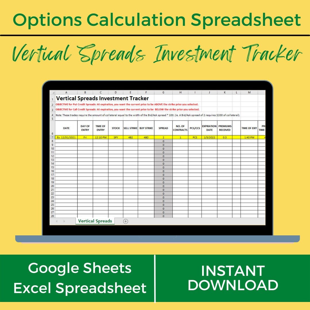 Options Trading Vertical Credit Spreads Investment Tracking Selling ...