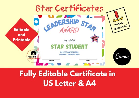 Super Star Award Certificate Printable