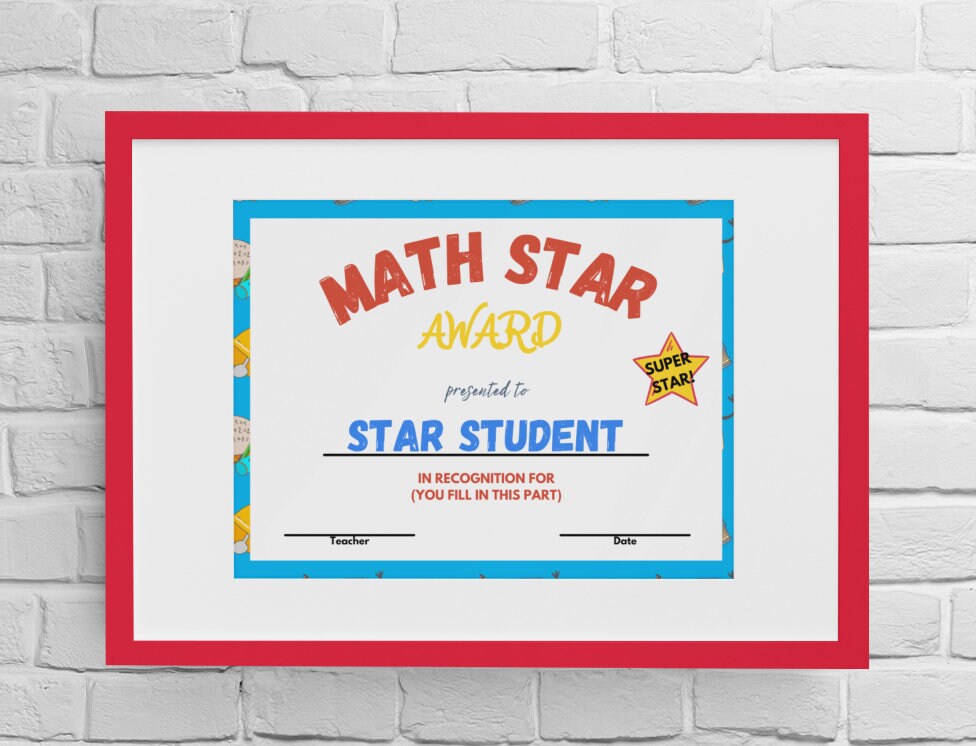 Editable School Certificates Superstar Awards Class Awards Math ...