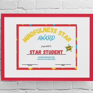 Editable School Certificates Superstar Awards Class Awards Mindfulness ...