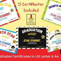 Editable School Certificates Superstar Awards Class Awards Social ...