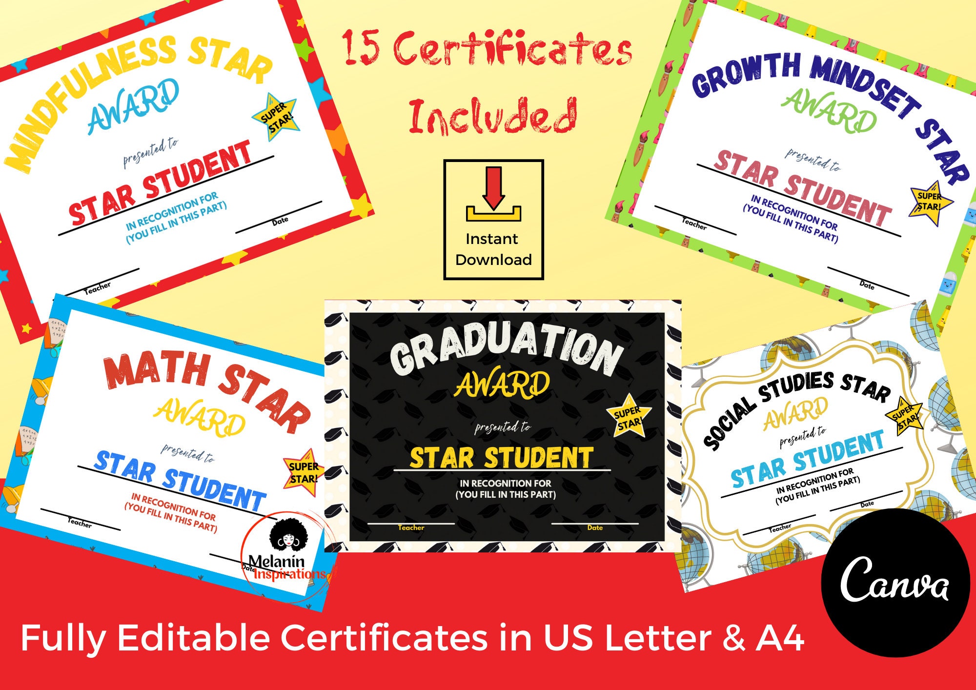 Editable School Star Certificates Superstar Awards Class Awards ...