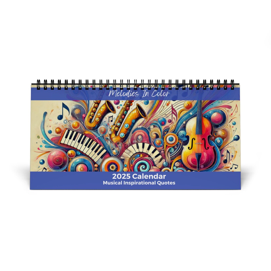 Melodies in Color Desk Calendar (2025 Grid) Musical Desk Calendar - Etsy