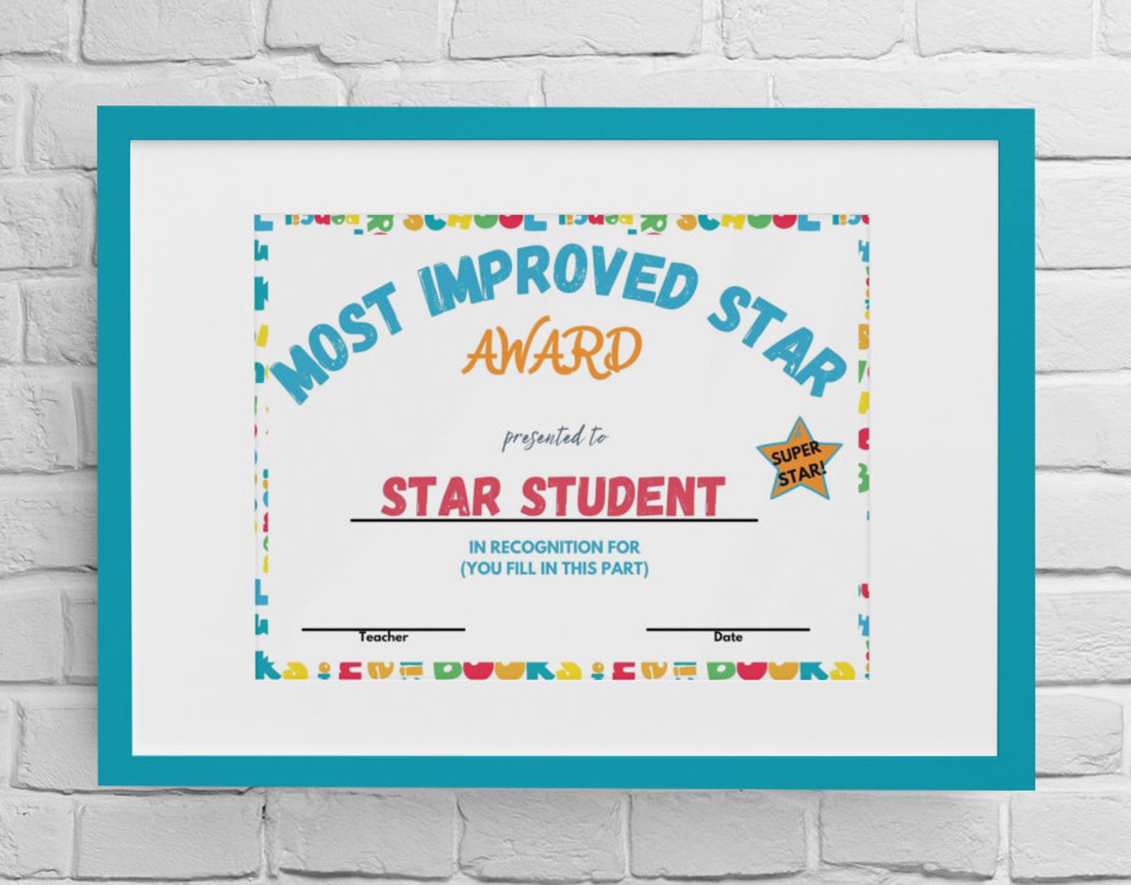 Editable School Certificates Superstar Awards Class Awards Most ...