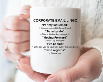 Corporate Email Lingo Mug - Etsy