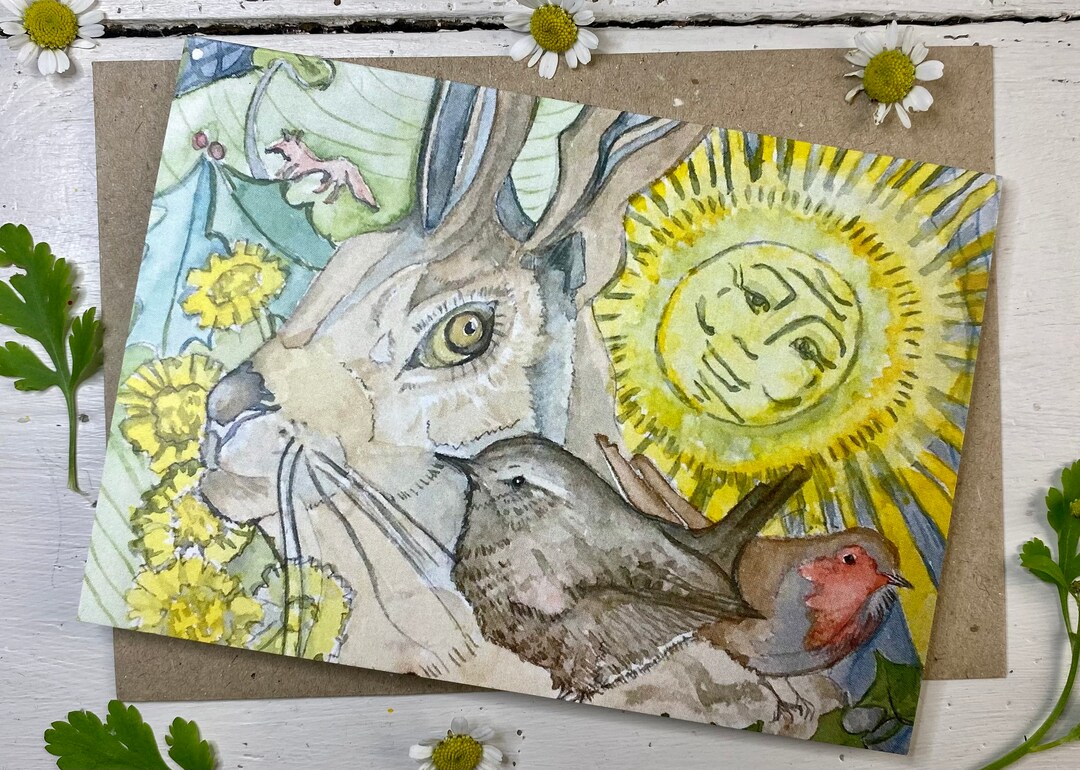 The Hare, the Wren and the Robin Greeting Card - Etsy
