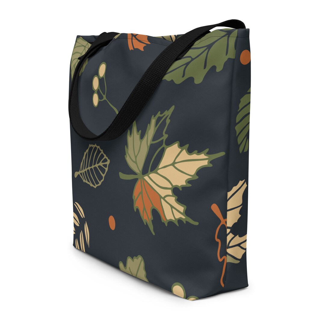 Autumn Leaves Print Large Tote Bag: Stylish Polyester Shoulder Bag - Etsy