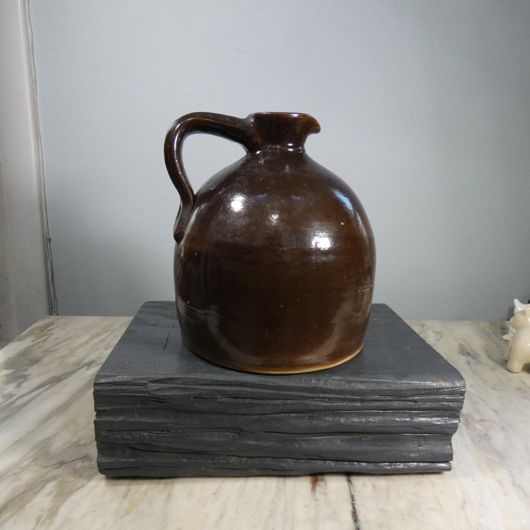 Antique 1800's Whiskey / Wine Etc Brown Clay Jug From a New England ...