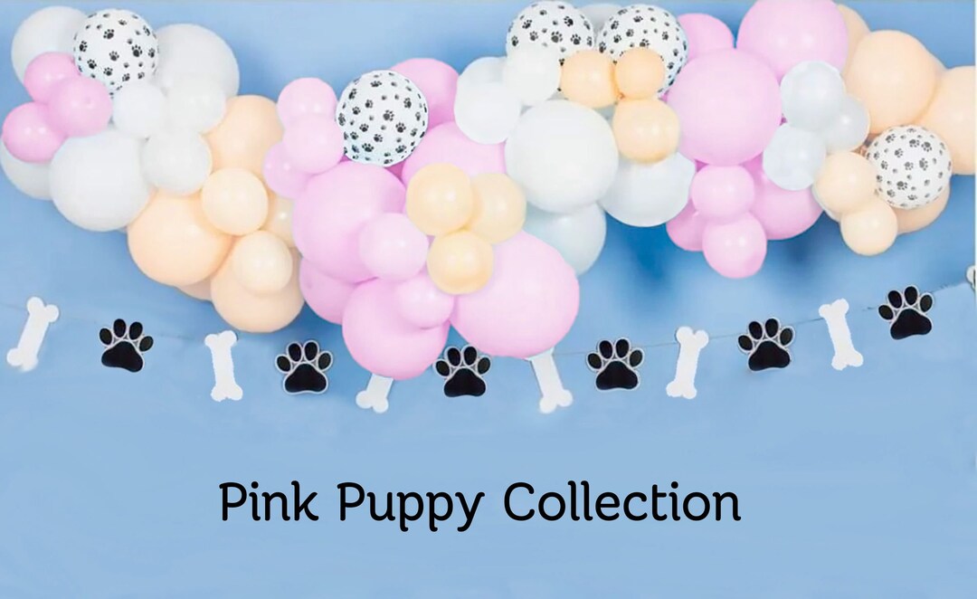 Pink Dog Balloon Garland, Dog Balloon Arch Kit, Pink Dog Birthday Decor ...