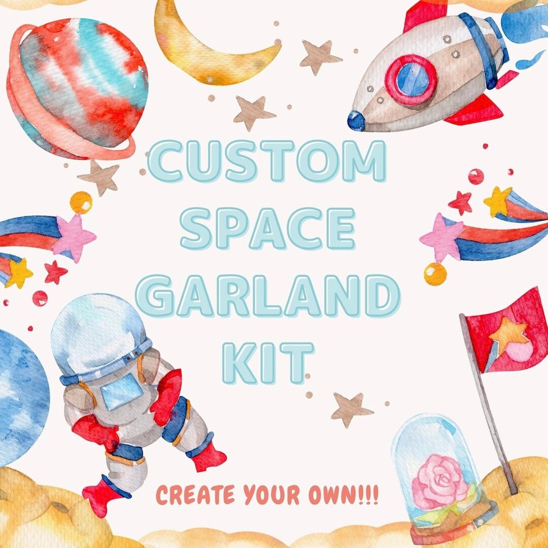 Custom Space Theme Balloon Arch Kit, Two the Moon Balloon Garland ...