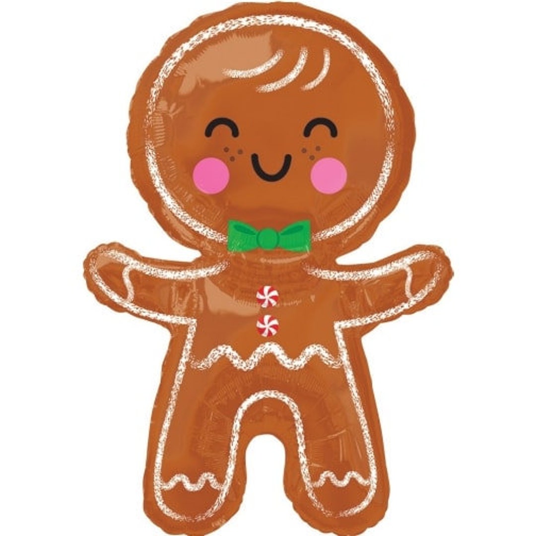 Gingerbread Foil Balloon, Gingerbread Man Mylar, Gingerbread Party ...