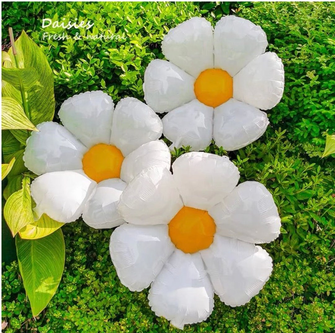 Set of TWO Giant Daisy Balloons | Balloon Garland Kit | Daisy Foil ...