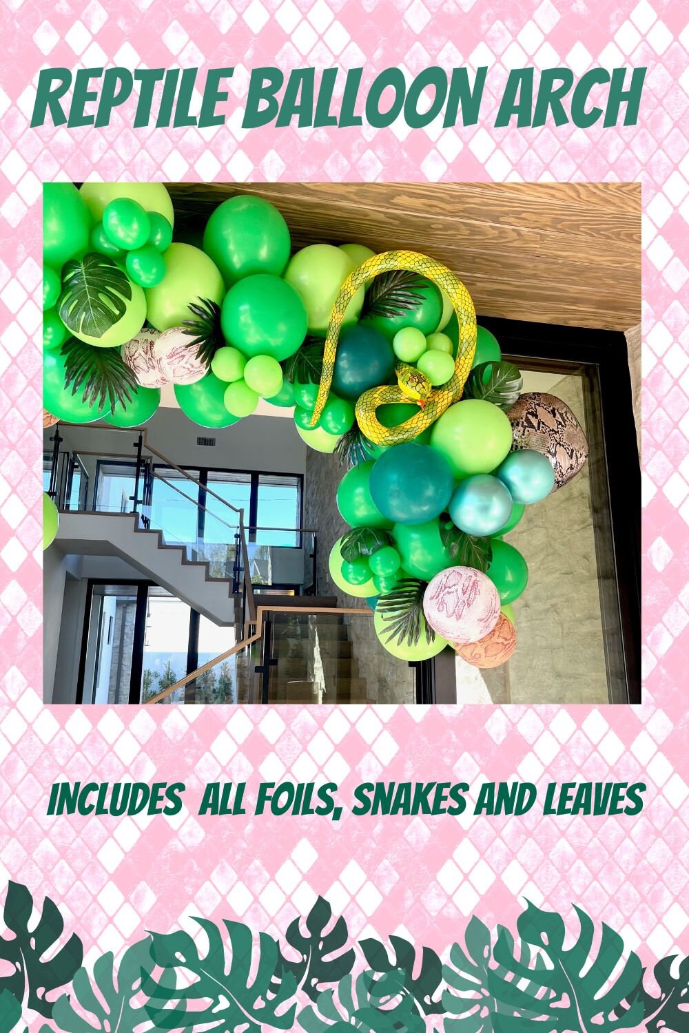 Reptile Party Balloon Arch, Snake Birthday Banner, Snake Decor, Reptile ...