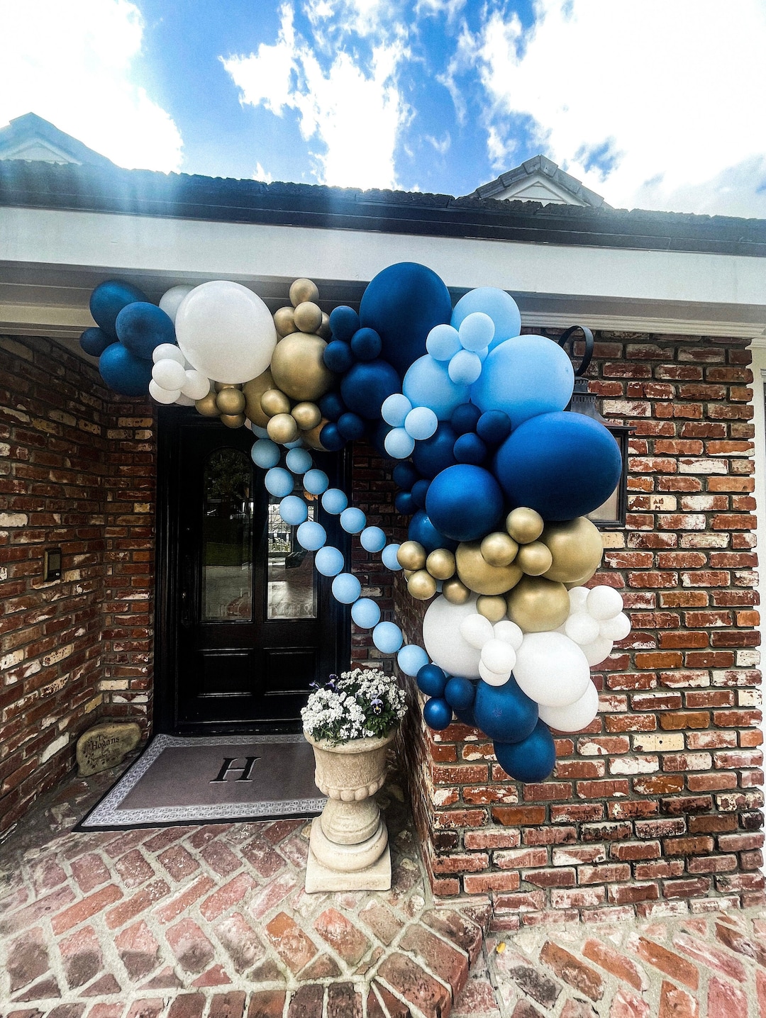 Balloon Arch Kit Dark Blue, Baby Blue & Gold, Boy Baby Shower, Blue ...