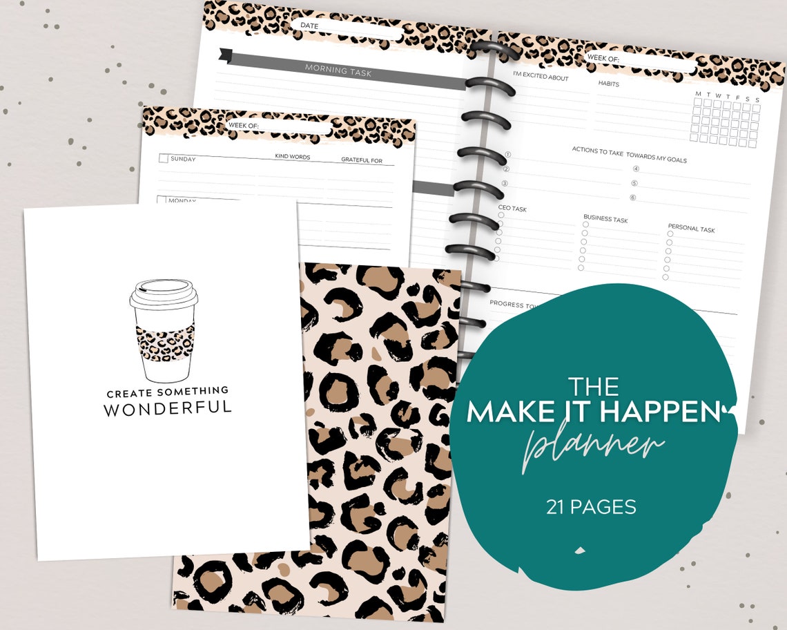 Leopard Business Planner, Printable Task Planner, Daily and Weekly ...