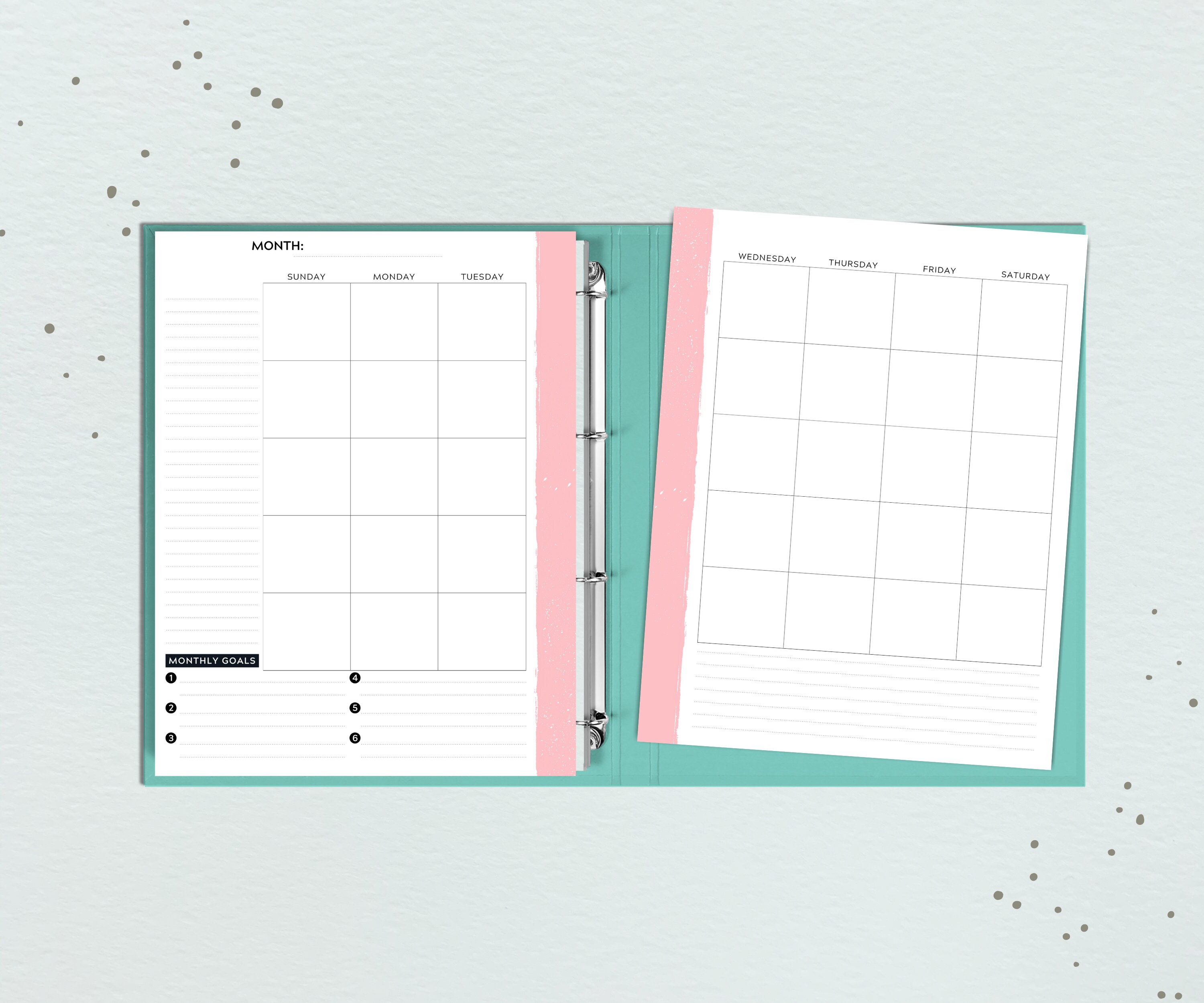 Pink Project Planner, Goal Tracker Planner, Undated Weekly Planner ...