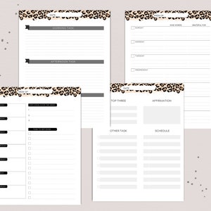 Leopard Business Planner, Printable Task Planner, Daily and Weekly ...