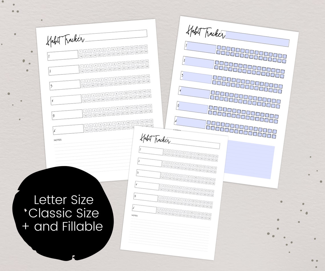 Habit Tracker, Interactive Habit Tracker, Printable Habit Tracker ...
