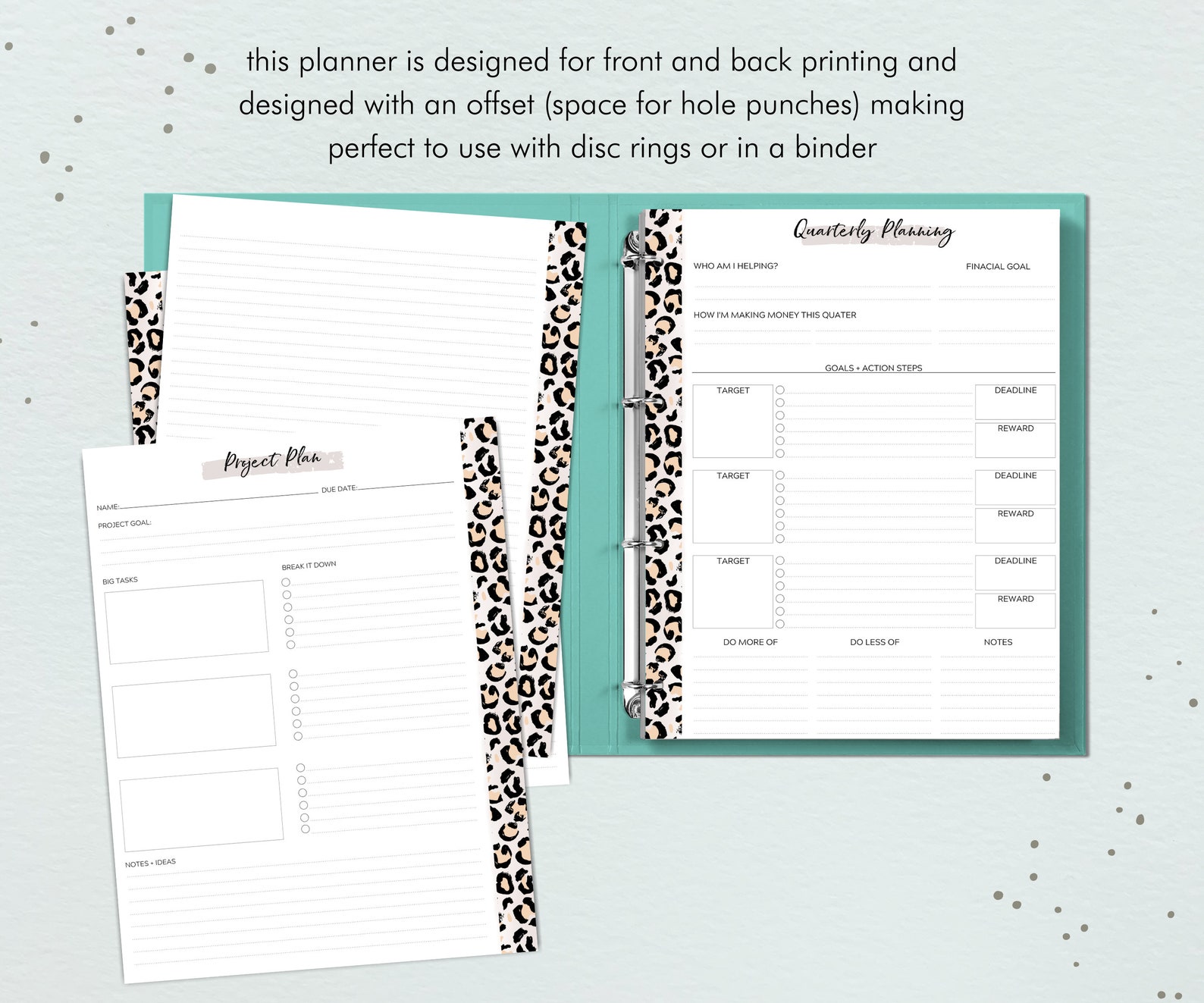 Business Planner Printable, Blog Planner, Goal Planner, Leopard Print ...
