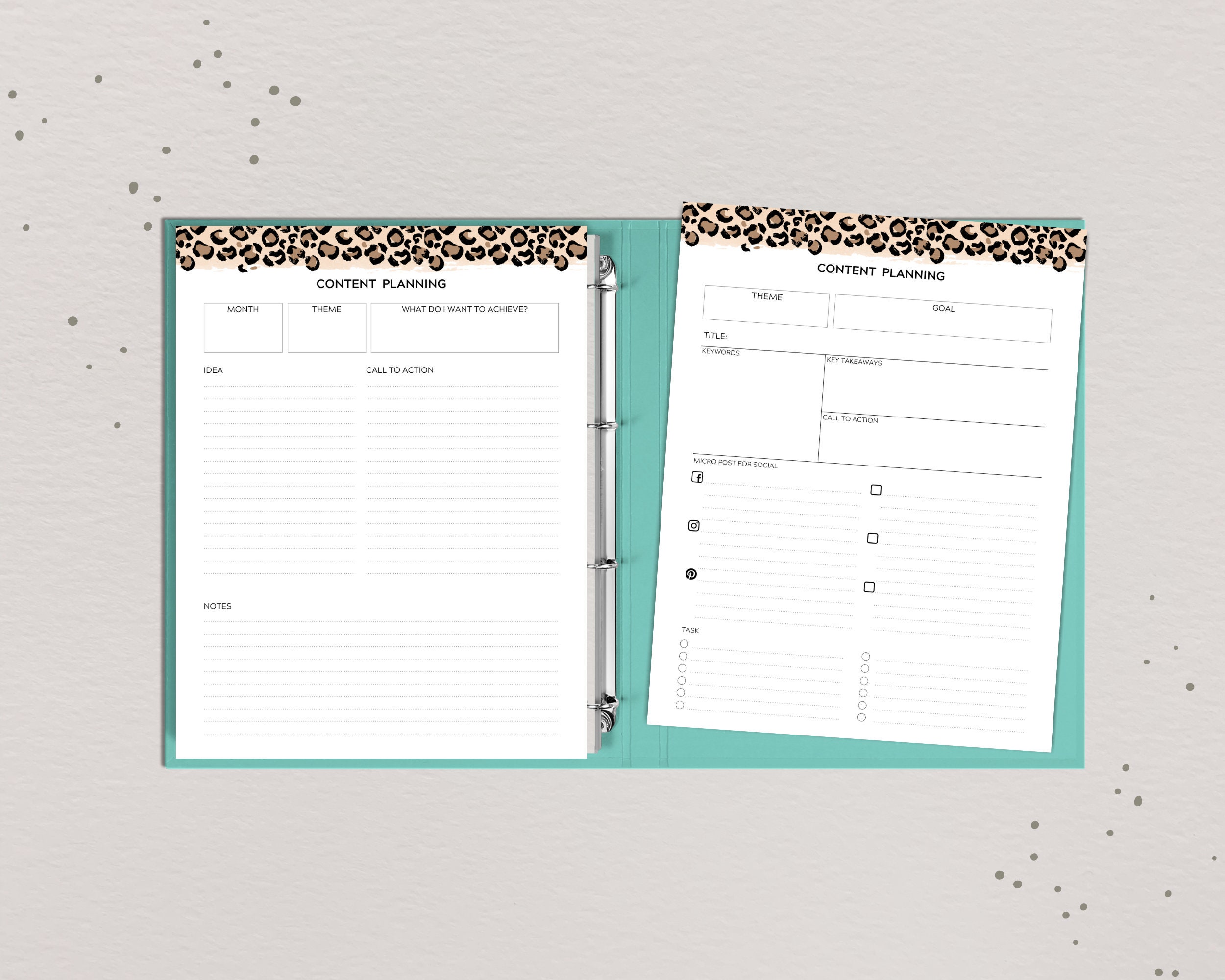 Leopard Business Planner, Printable Task Planner, Daily and Weekly ...