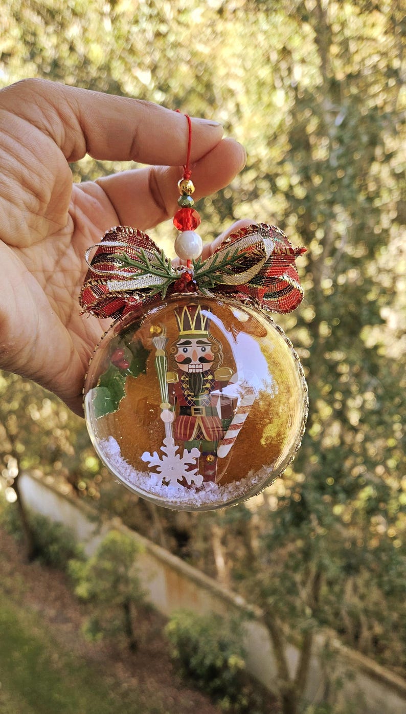 Set of 4 Gold Nutcracker Christmas Ornament, Toy Soldier Bauble Ball - Etsy