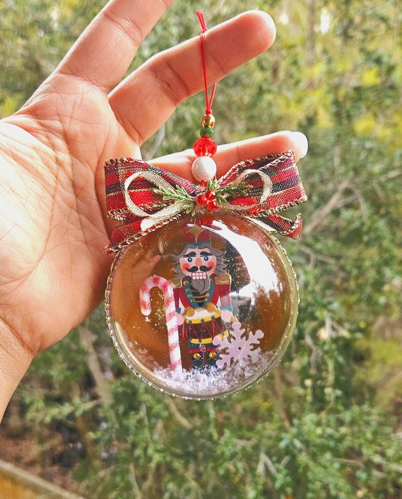 Set of 4 Gold Nutcracker Christmas Ornament, Toy Soldier Bauble Ball - Etsy