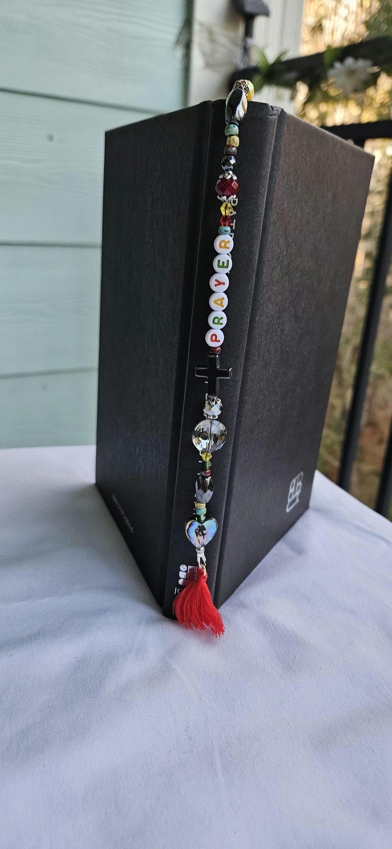 Picasso Beaded Bookmark, Religious Christian Gift, Hematite Cross - Etsy