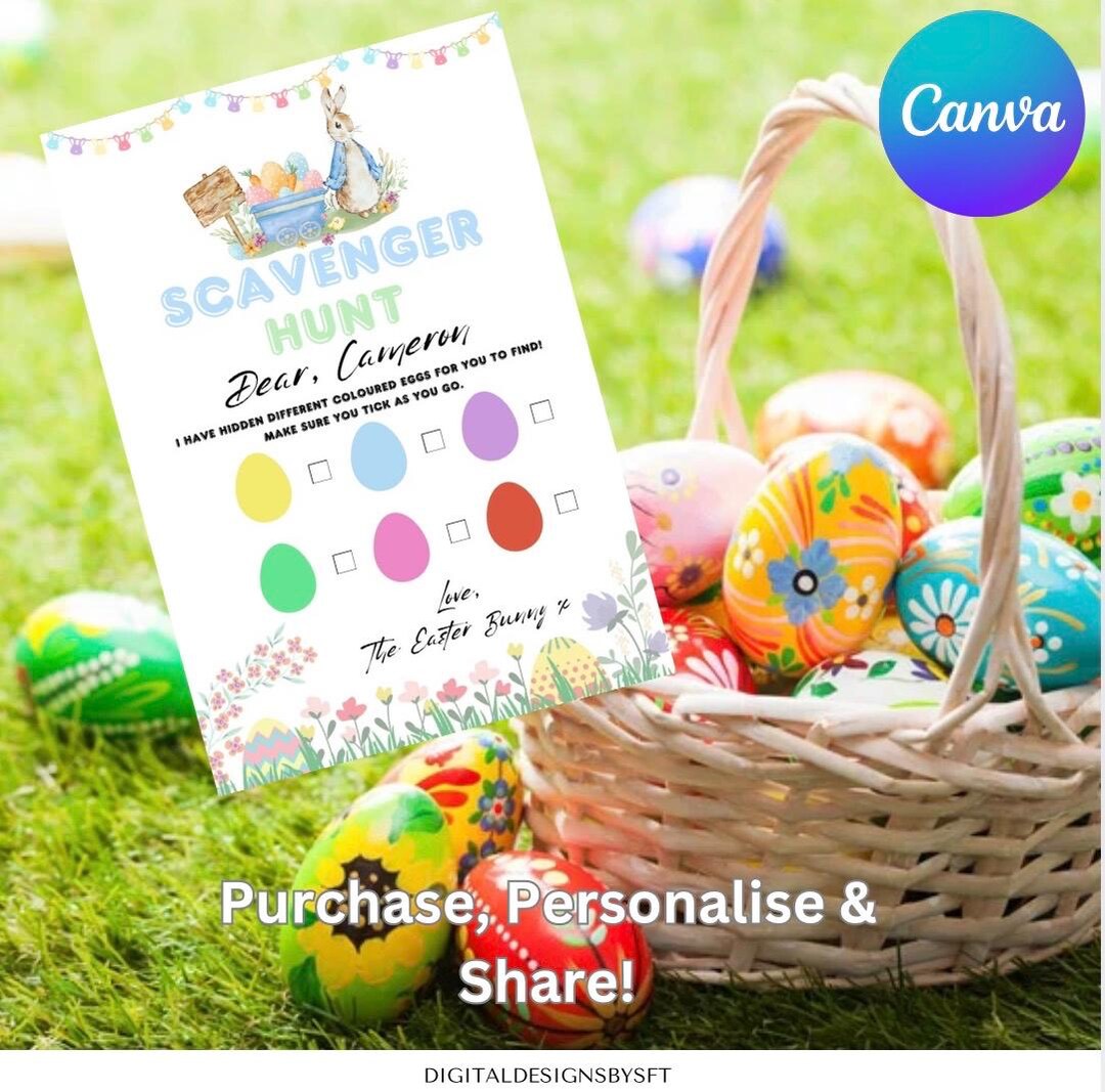 Editable Easter Scavenger Hunt | Scavenger Hunt | Easter Bunny ...