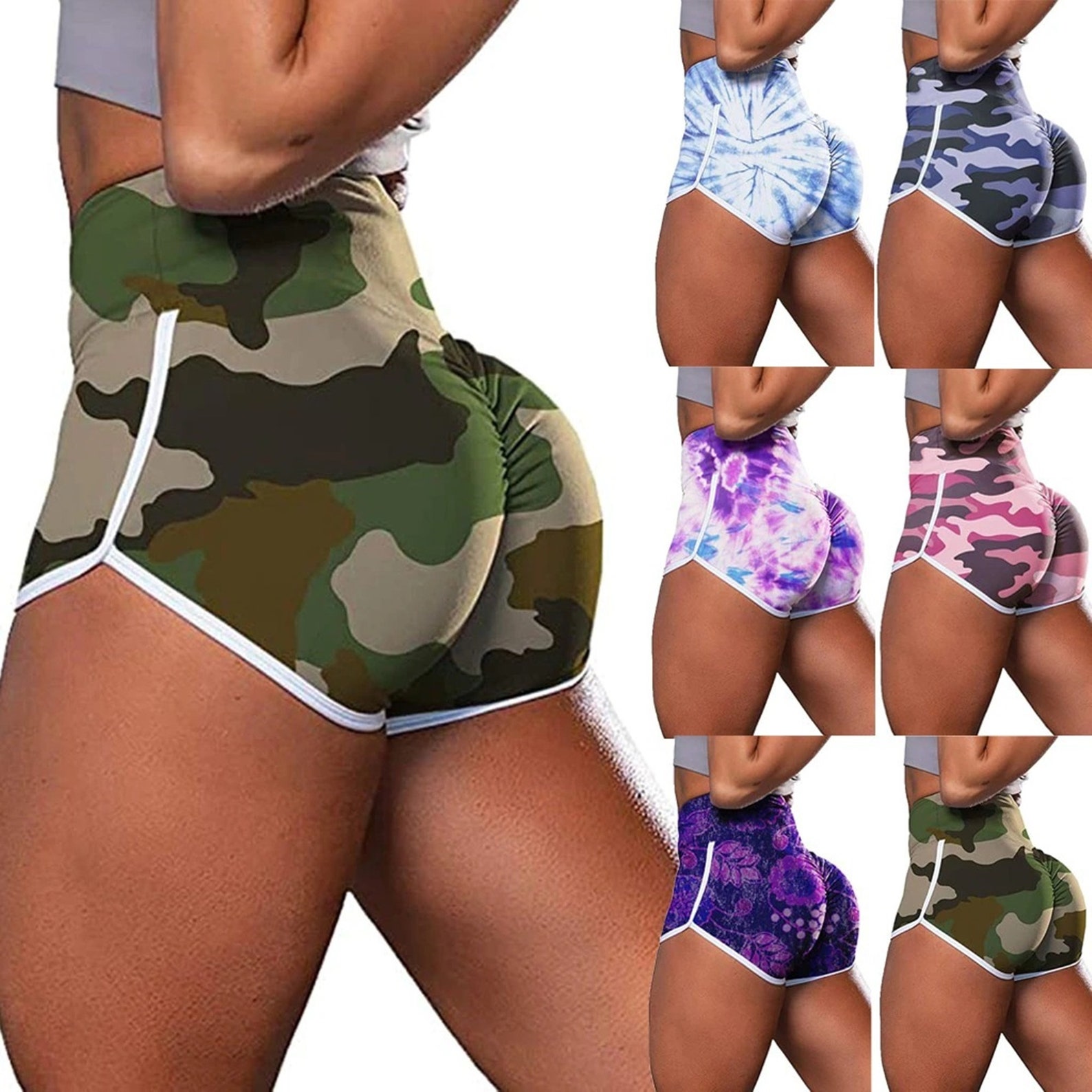 New Womens Sexy Camouflage Shorts Summer Silky Slim Short Etsy