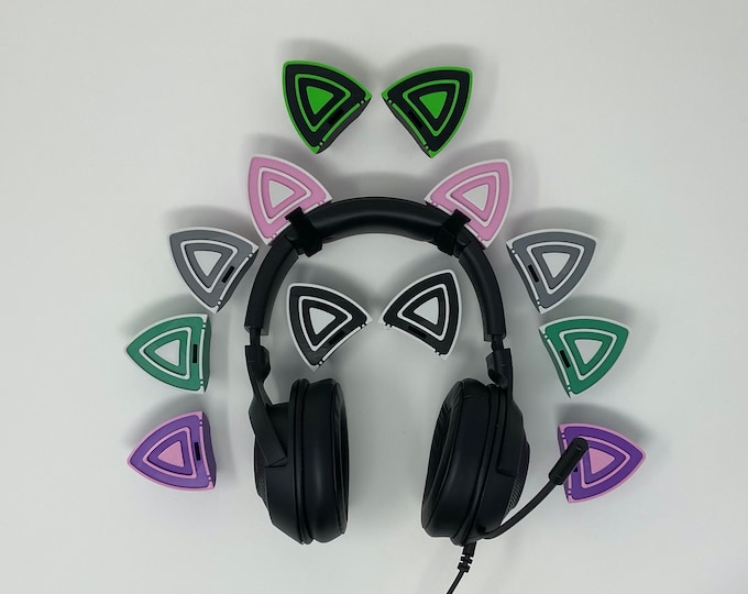 Pink Hearts Cat Ears, Streaming Headphone Cat Ears, Cat Ears That ...