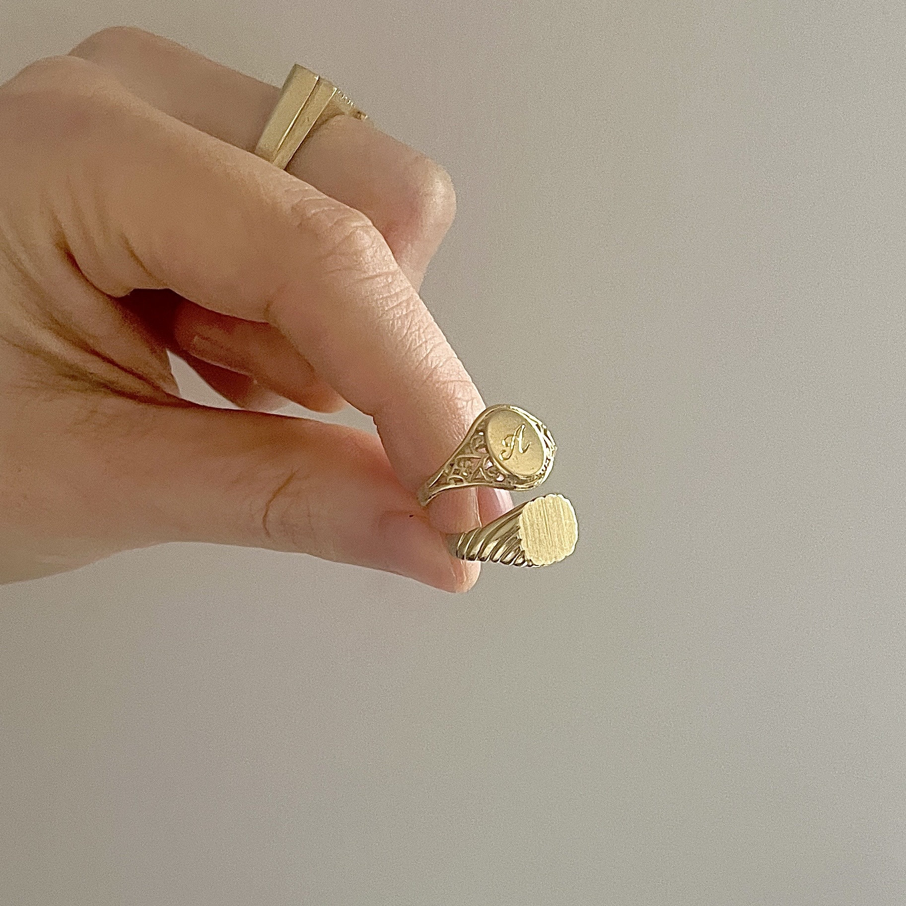 Vintage 14k Gold Signet Ring, Gold Signet Ring, Signet Ring, Gold Pinky Ring, 14k Gold Signet ...