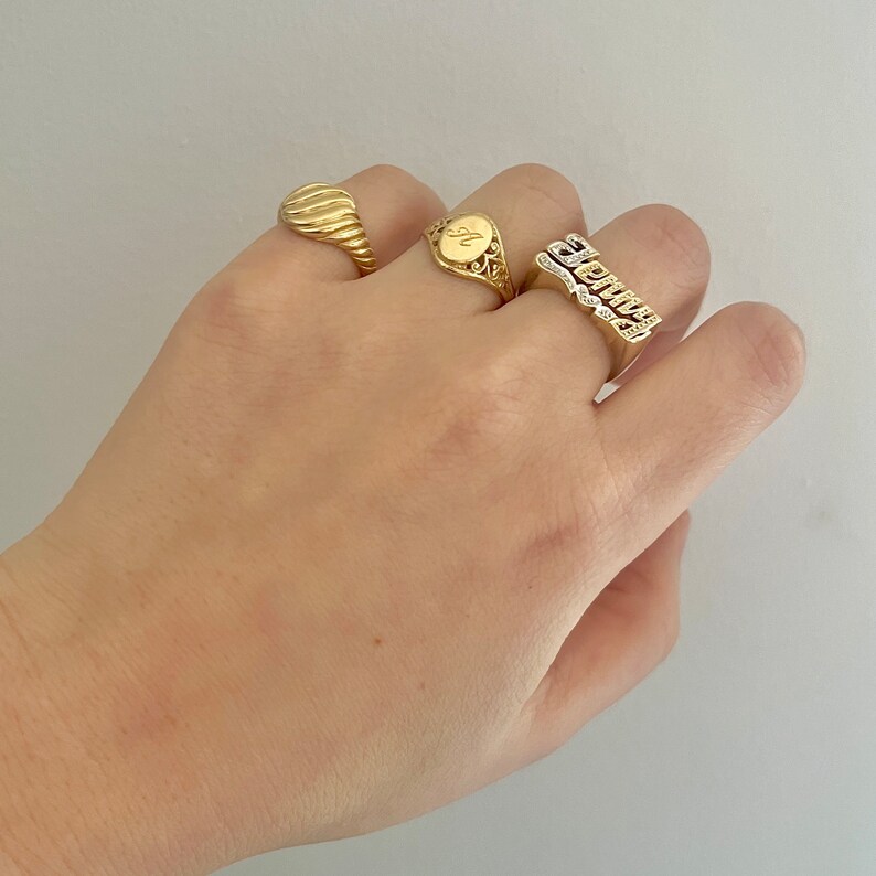 Vintage 14k Gold Signet Ring, Gold Signet Ring, Signet Ring, Gold Pinky Ring, 14k Gold Signet ...