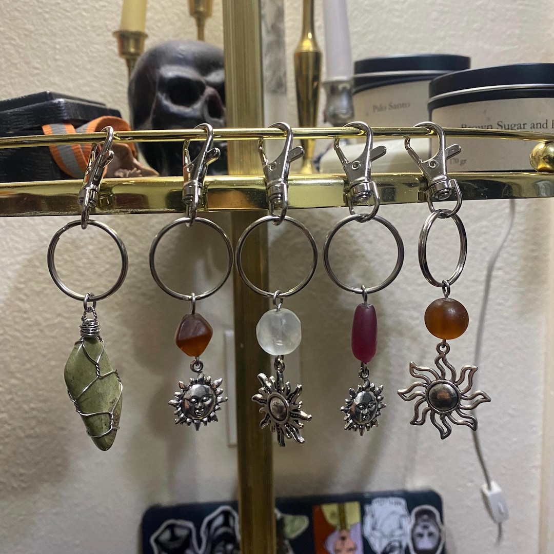 Sea Glass and Wire Wrapped Stone Key Chains - Etsy