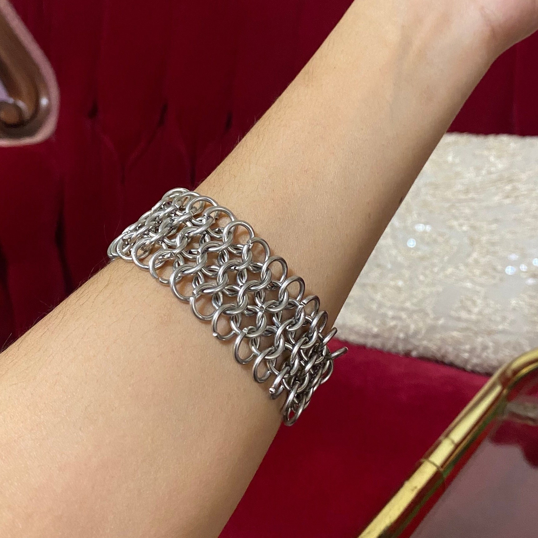 Handmade Stainless Steel Chainmail Bracelets European 6 in 1, European ...