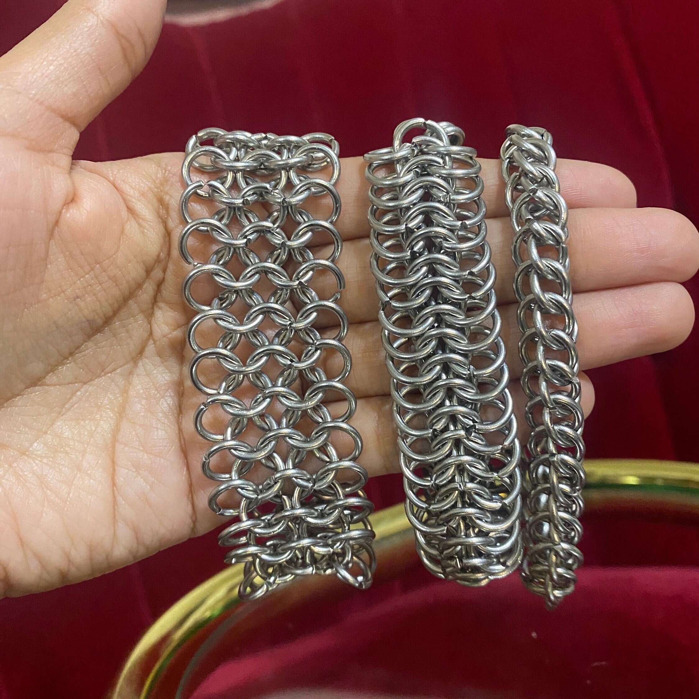 Handmade Stainless Steel Chainmail Bracelets European 6 in 1, European ...