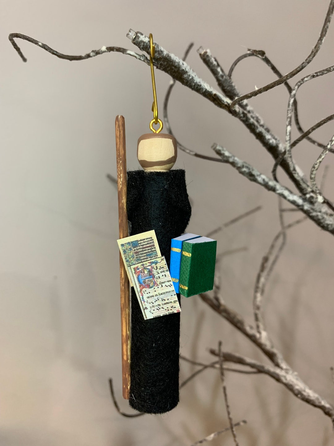 St Benedict Biscop Wooden Doll Ornament - Etsy