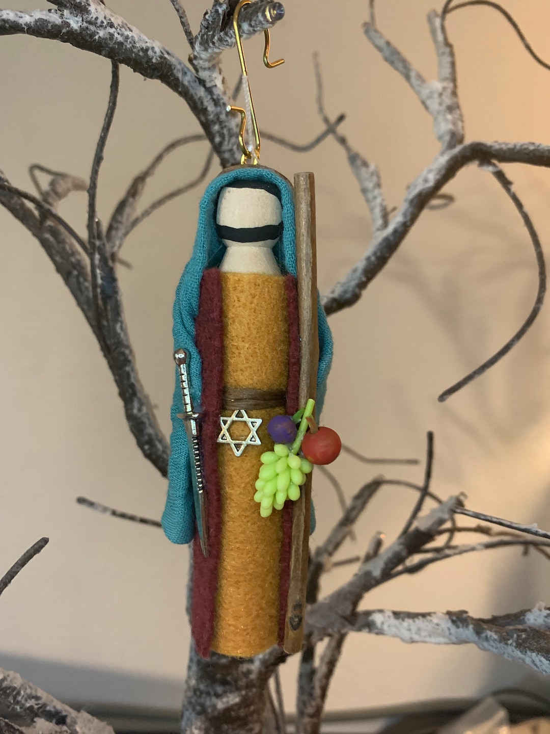 Old Testament Caleb Wooden Doll Ornament - Etsy