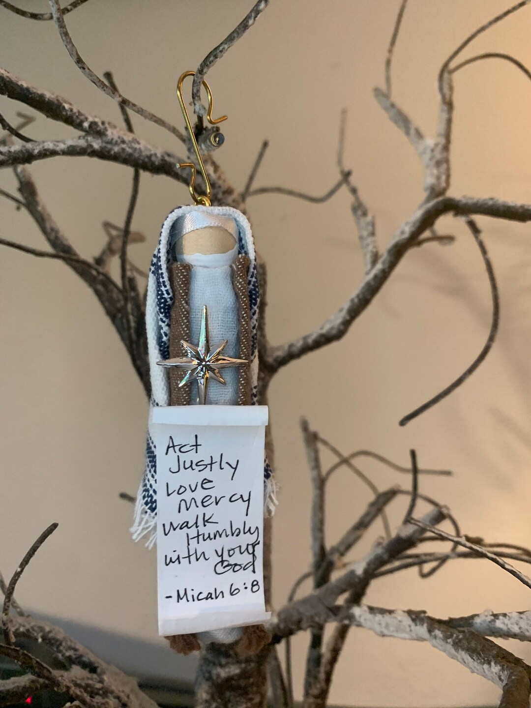 Old Testament Micah Wooden Doll Ornament - Etsy